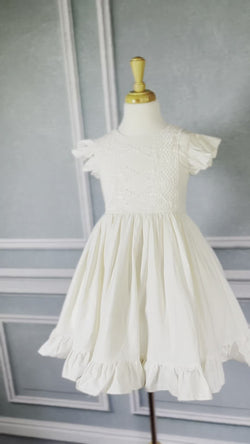 Ethel Fancy Pinafore in Antique Ivory – Only Little Once